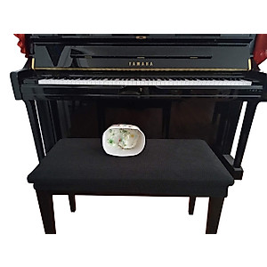 Qualitrusty Waterproof Piano Bench Cover - Perfect for Pets, Kids, Elderly, Weddings, Parties - Machine Washable, Elastic, Removable - Cleans Easily(Black)