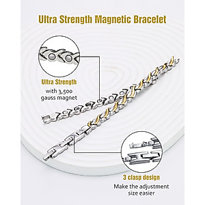 Jecanori Magnetic Bracelets for Women, Ultra Strength 3500 Gauss Magnet Bracelet, Mermaid Titanium Steel Bracelets Jewelry Gifts for Women with Sizing Tool