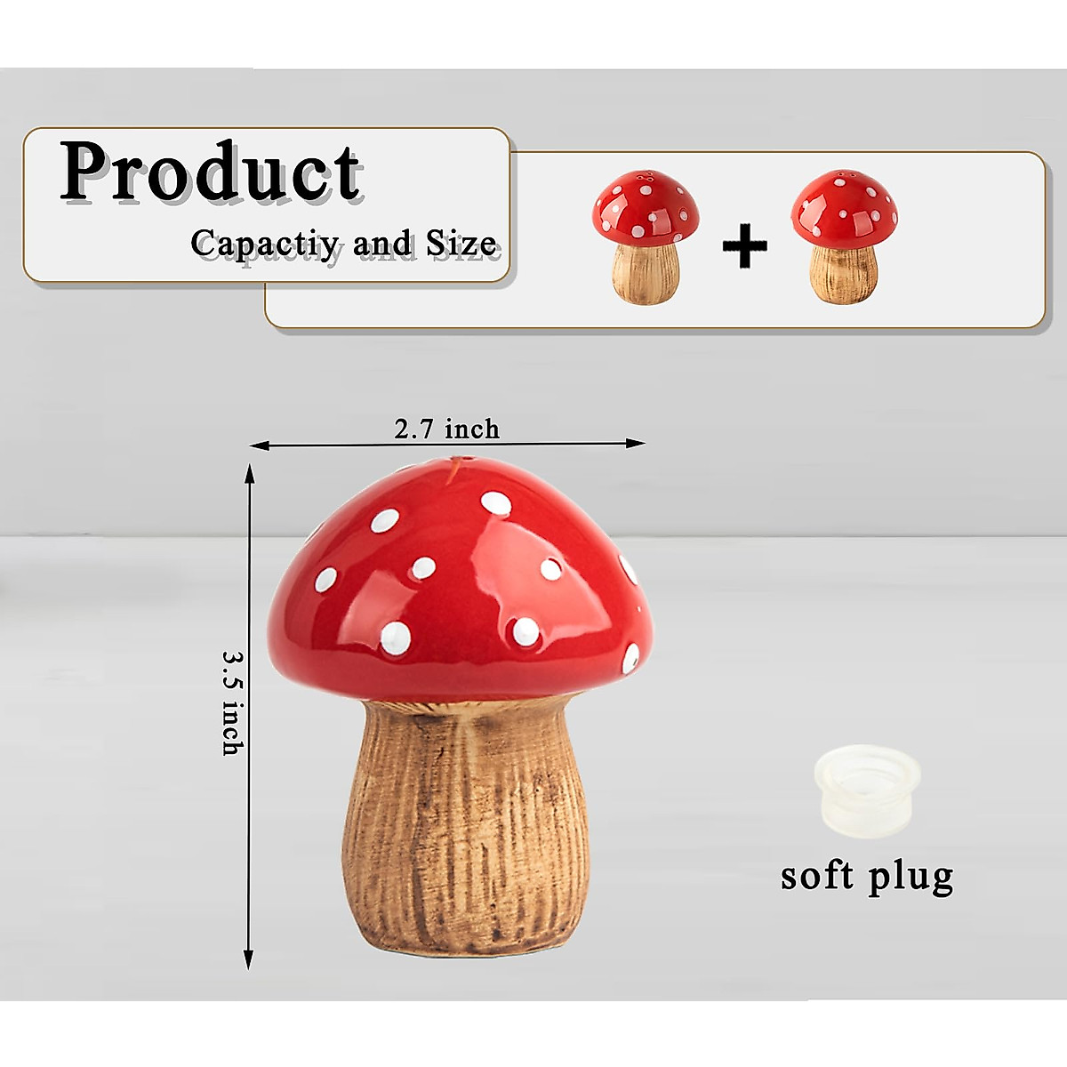 Mushroom Salt And Pepper Shakers Set Ceramic Salt Pepper Shakers Container Red Salt Pepper Shaker Set Salt Shakers For Kitchen Salt And Pepper Jar