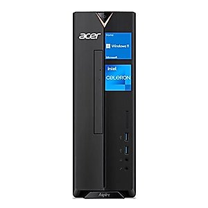 acer Aspire Tower Desktop, Intel Celeron J4125 Processor, 16GB RAM, 2TB PCIe SSD, DVD, Wi-Fi, Wired Keyboard & Mouse,HDMI, VGA, Windows 11 Home, Black