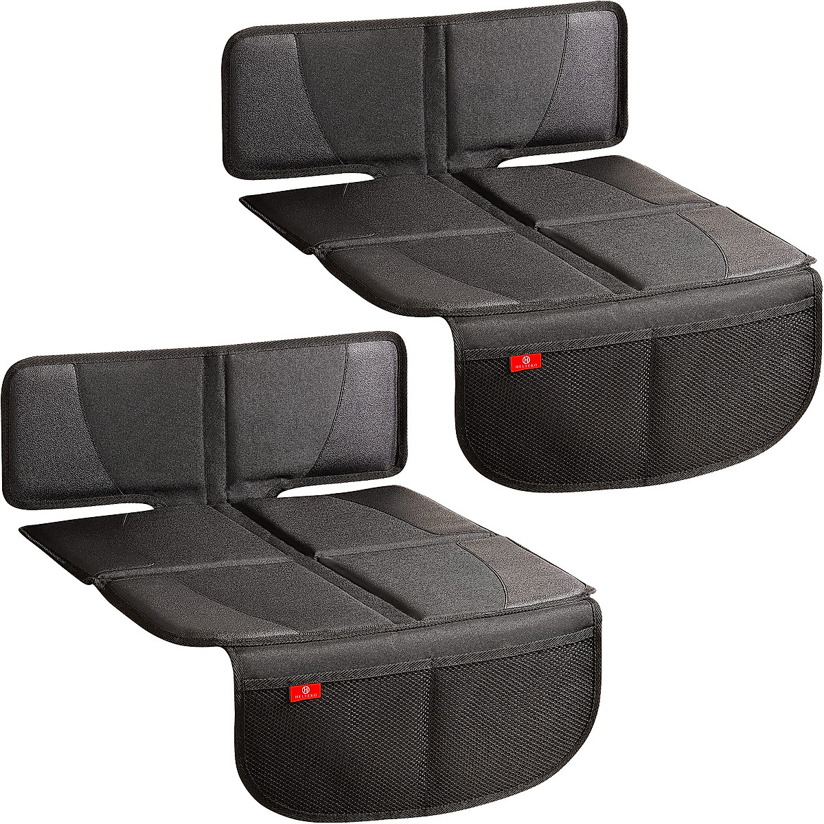 Helteko Backseat Car Organizer (Pack of 2) Booster Car Seat Protector (Pack of 2), Black