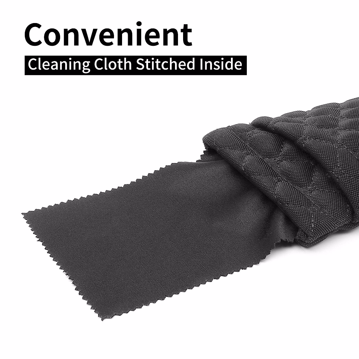 Face Shadow Double Eyeglasses Pouch Large Squeeze Top Microfiber Soft Glasses Case For Women With Cleaning Cloth