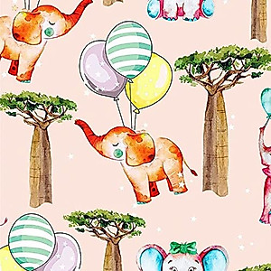 Texco Inc 100% Combed Quilting Prints Craft Cotton Apparel Home/DIY Fabric, Beige Orange Pink 1 Yard