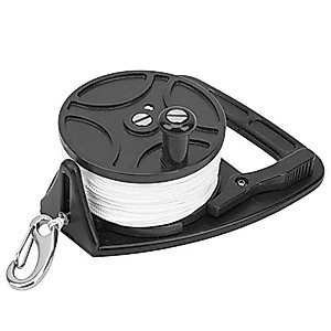 RiToEasysports 280ft Diving Reel Spool Finger Line with Thumb Stopper for Cave and Wreck Exploration (Black)