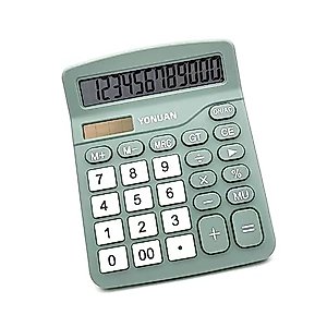 YONUAN Desktop Grey Mint Green 12-Digit Solar/Battery Scientific Calculator Office Computer Calculators Large Display Cute Office Calculators (1)