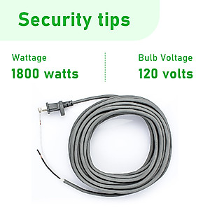 Sxkxm Vacuum Cleaner Power Supply Cord 36ft 17/2 12amp Power Cord Compatible with Biessll Vacuum Cleaner, for All Upright Vacuums Power Cord Replacement