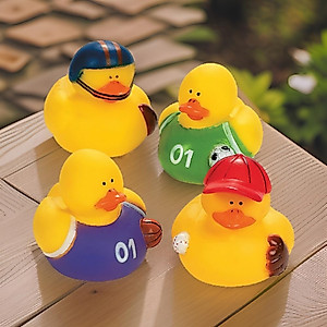 Sports Players Rubber Duckies - 12 Ducks - Party Favors and Giveaways
