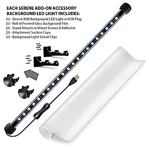 CURRENT USA Serene Add-on Accessory LED Background Light Kit | Includes Frosted Background Glass Film and RGB LED Light Strip | Fits Aquariums 48"-60" (Requires Serene Controller)
