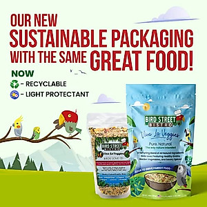 Bird Street Bistro Parrot Food Sample 4 Pack - Parakeet Food - Cockatiel Food - Bird Food - Cooks in 3-15 min w/Natural & Organic Grains - Healthy, Non-GMO Fruits, Healthy Orientated Spices
