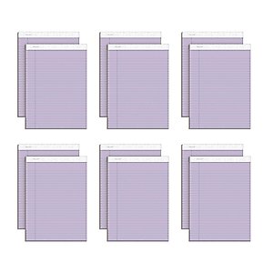 TOPS Prism Writing Pads, 8-1/2" x 11-3/4", Legal Rule, Orchid, Perforated, 50 Sheets, 12 Pack (63140)