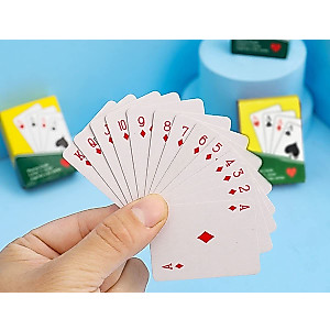 Mini Playing Card, 2 Decks Set Small Casino Poker Game for Kids and Adults, Tiny Deck of Novelty Party Gift for Girls and Boys (1.5 X 2 Inches)