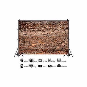 YYNXSY 7X5FT Brick Wall Background Primary Color Brick Background Large Fabric Brick Photo Background Baby Shower Birthday Party Wedding Graduation Home Decoration Photo Booth Prop Banner YY-7