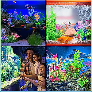 58 Pcs Artificial Aquarium Plant Plastic Fish Tank Decorations Fish Tank Accessories Aquatic Turtle Tank Accessories for Household and Office Aquarium Simulation, Small to Large