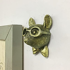 Fdit Head Wall Decor, Wall Art Decor Deer Head Wall Hanging, Home Decor Waterproof Bronzed Resin Animal Hanging Sculpture Sunscreen Animal Head Wall Hanging Ornaments (Rabbit)