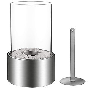Regal Flame Eden Ventless Tabletop Portable Bio Ethanol Fireplace in Stainless Steel