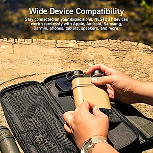 ELECOM NESTOUT Rugged Power Bank, 15000mAh Outdoor Charger, 32W USB-C Fast Charging PD, Waterproof IP67, Durable Shockproof, Battery Pack for iPhone Tablet Hiking Travel Camping (Gray Blue, 15000mAh)