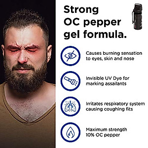 Mace Brand Magnum 3 Pepper Gel (45g) – Accurate 18’ Maximum Strength Pepper Gel, Flip Top Safety Cap, Wind-Safe Thick Gel Stream Technology and UV Dye – Great for Self-Defense