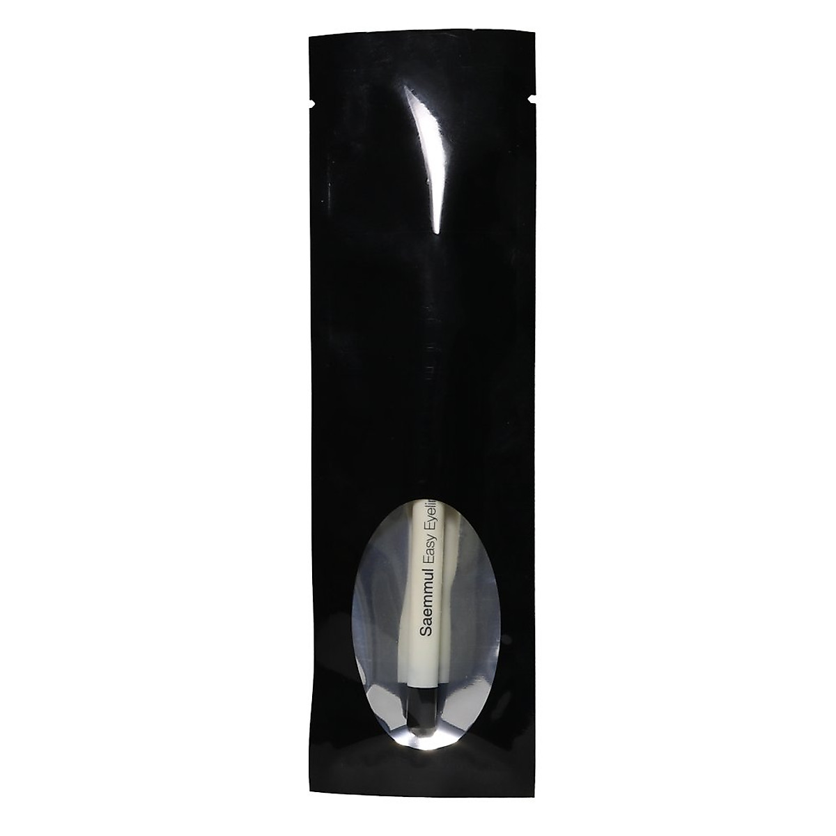 QQ-Studio Set of 100 Premium Stick Flat Open Top Pouch Bags w/Clear Window 6x20cm (2.3x7.8") (Black)