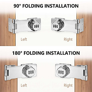 Tidorlou Cabinet Password Hasp Lock Combination Lock 3-Digit Password Code Latch Lock for Cabinets Door Barn Door Locker Toolbox Fence, 2pack Silver