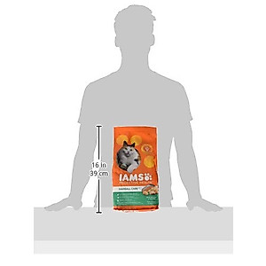 IAMS PROACTIVE HEALTH Adult Hairball Care Dry Cat Food with Chicken and Salmon Cat Kibble, 3.5 lb. Bag