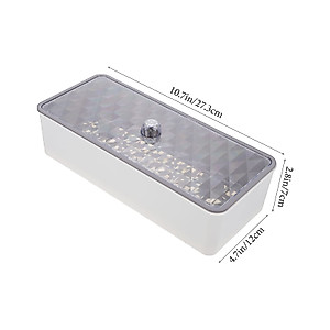 Cabilock 2pcs Diamond Cutlery Box Kitchen Drawer Organizer Cutlery Tray with Cover Silverware Tray Tableware Storage Case Flatware Clamshell White The Pet Household Products -