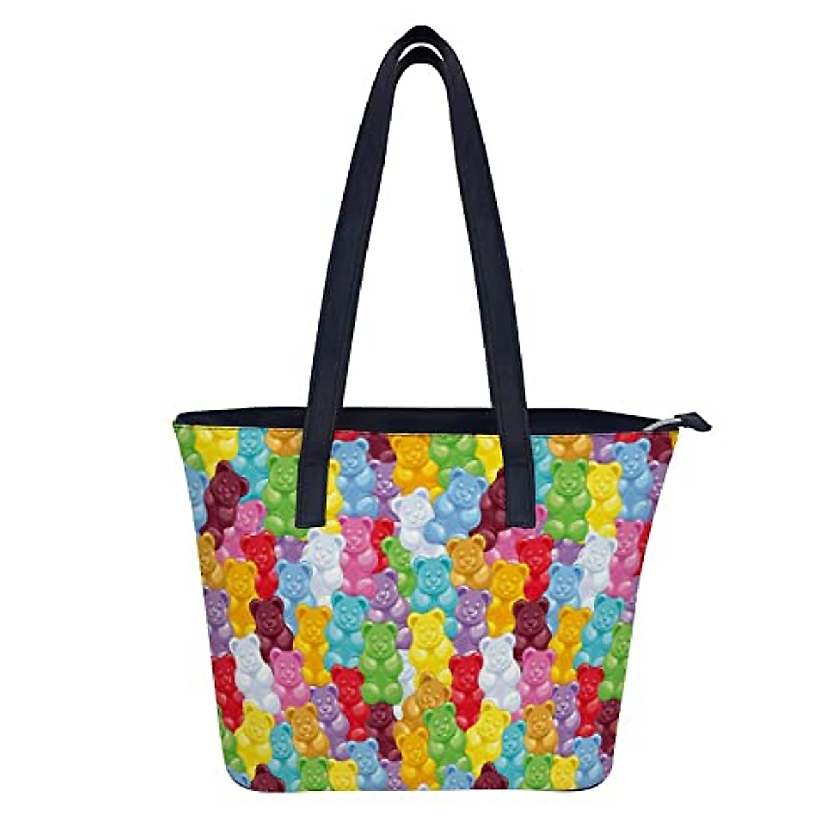 FunnyStar Gummy Bears Candies Women's Tote Bag PU Leather Shoulder Bag Handbags Purse For Work Shopping Travel