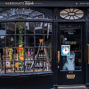 BAZIC Open Sign 7.5"x9", Clock Will Return Will be Back, Double Sides Plastic Vinyl Signs, Business Store Office Bars Retail Salon Shop, 1-Pack