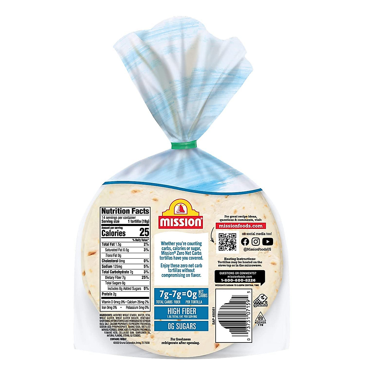 Mission Guerrero Zero Carb 0g Net Carbs - Keto Certified - 4.5" Street Taco - 14 Count, 8.89 oz. - Keto Friendly Low Carb Tortillas Variety Pack - 8 Packs