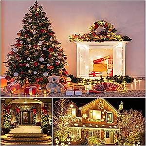 XUNXMAS Outdoor Christmas String Lights 300LED 106ft, Christmas Tree Lights with 8 Lighting Modes, Plug in Indoor Outdoor Twinkle Lights for Tree Garden Wedding Party Decoration, Warm White