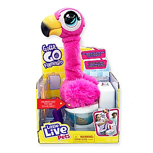 Little Live Pets Gotta Go Flamingo | Interactive Plush Toy That Eats, Sings, Wiggles, Poops and Talks (Batteries Included) | Reusable Food. Ages 4+, Multicolor (26222)