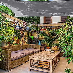 AsterOutdoor Sun Shade Sail Rectangle 10' x 13' UV Block Canopy for Patio Backyard Lawn Garden Outdoor Activities, Graphite