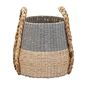 Household Essentials, Natural and Gray Cattail and Paper Terra Basket