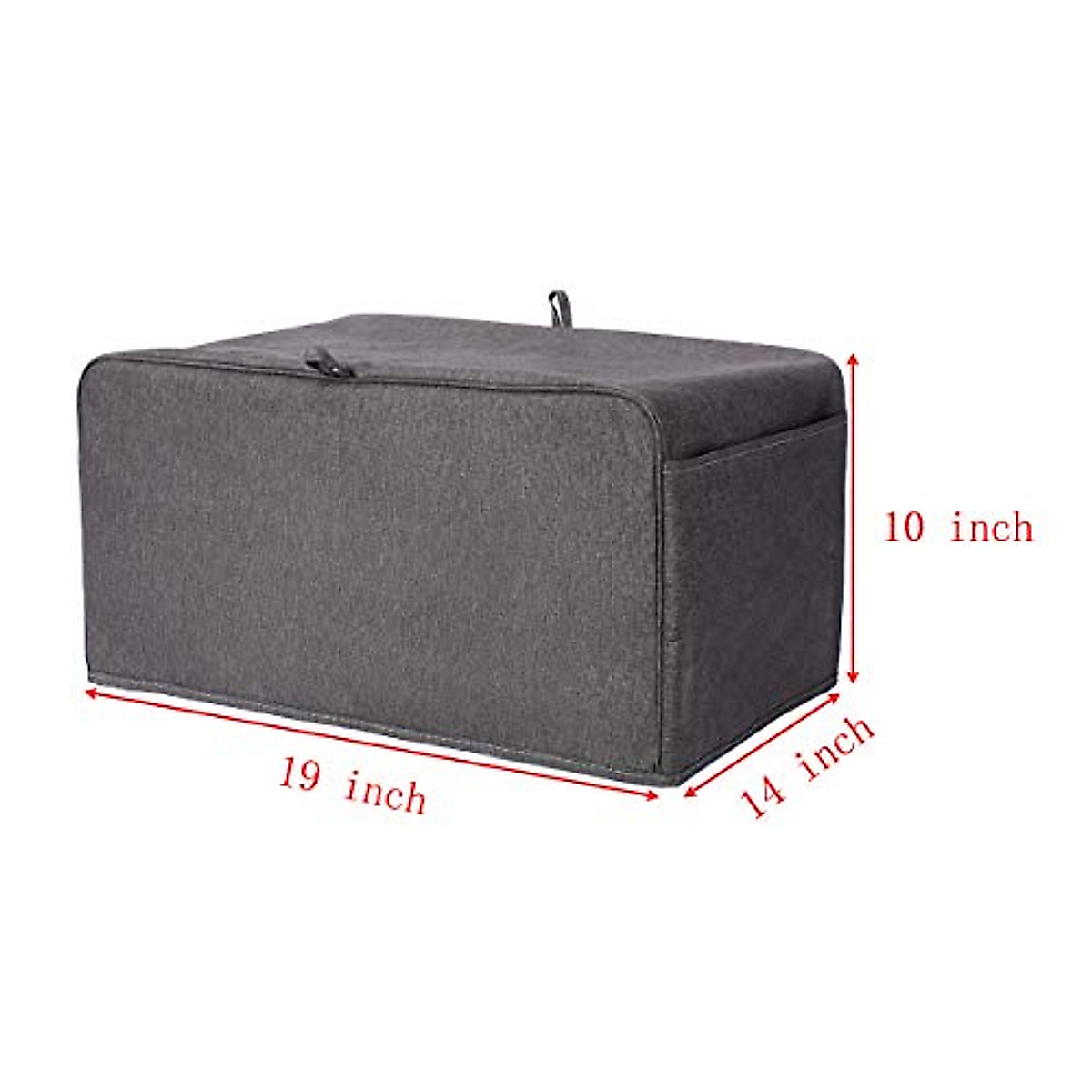 CACTIYE Toaster Oven Dust Cover with Accessory Pockets Compatible with Hamilton Beach 6 Slice of Toaster Oven (GRAY)