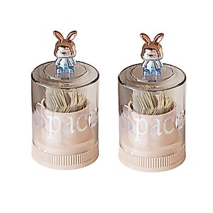 Generic 2PCS Qtip Holder for Bathroom Canister Storage Organization, Vanity Makeup Organizer ,q tip holder for bathroom for Storage Cotton Swab, Ball, Pads, Floss