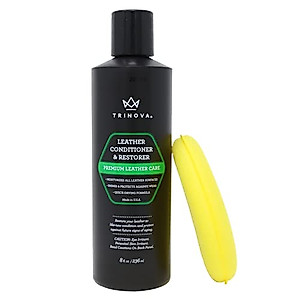TriNova Leather Conditioner and Restorer with Water Repellent Formula, 8 fl oz