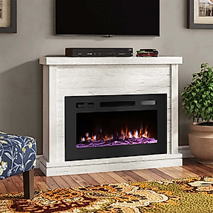 36 inch Electric Fireplace Wall Mounted, Led Fireplace, Wall Fireplace Electric with Remote Control, Electric Fireplace Inserts, Adjustable Flame Colors and Speed