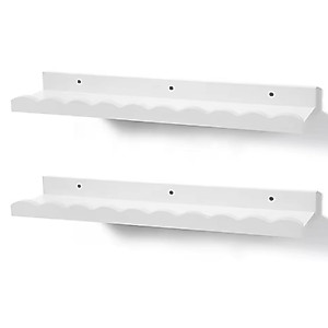 Generic Set of 2 - White Floating Shelves, Picture Ledge Shelf for Wall Decor and Storage - Perfect for Books, Photo Frames, Kitchen Spice Rack, Natural Wood, FT052024