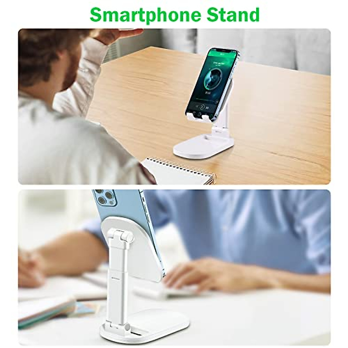 Foldable Cell Phone Stand for Desk,Height Adjustable Holder Portable Cellphone Cradle Desktop Dock Compatible with iPhone 14 13 12 Pro Max Mini Se,Samsung Galaxy S23 S22 4-8'' Smartphone
