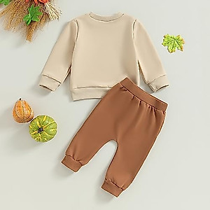 Adobabirl Toddler Baby Halloween Outfit Boy Girl Cutest Pumpkin Sweatshirt and Pants Set Halloween Fall Baby Clothes (Cutest Pumpkin In The Patch Outfit,6-12 Months)