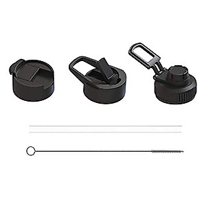 Water Bottle Double Wall Vacuum Insulated (17oz,24oz,32oz,40oz) Wide Mouth Thermoses with 3 Lids Straw Lid Spout Lid Handle Lid Keep Liquids Hot or Cold Sports Stainless Steel Water Bottle for Kids