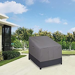 Easy-Going Outdoor Chair Cover Waterproof, Heavy Duty Patio Chair Cover, Windproof Outdoor Furniture Cover with Air Vent (2 Pack-37Wx30Dx31H inch, Gray/Dark Gray)