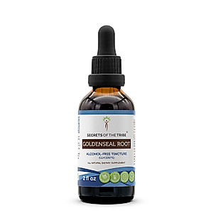 Secrets of the Tribe Goldenseal Root Tincture Alcohol-Free Extract, Goldenseal (Hydrastis Canadensis) Dried Root 2 oz