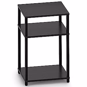 WOODYNLUX Nightstand Side Table, End Table with Shelves, Tall Bedside Table, Night Stand Accent Table for Living Room, Bedroom, Black.