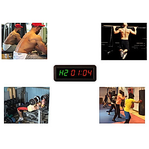 Eu 1.5" 6 Digits Interval Timer Programmable Led Countdown / Up Stopwatch For Home Gym.