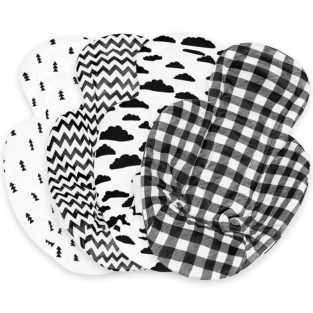 Infant Insert Compatible with 4Moms Mamaroo & Rockaroo – Car Seat Insert 2 Pack – Reversible Infant Car Seat Insert – Rockaroo & Mamaroo Newborn Insert – Soft Plush Minky Car Seat Head Support Insert