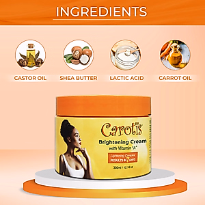 CAROTÏS, Skin Brightening Cream – 300ml / 10.14fl oz – 7 Day Night Cream for Uneven Skin Tone, with Vitamin A