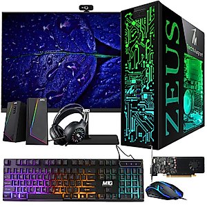 TechMagnet Gaming Desktop PC, Intel i7 6th Gen, Zeus Pro 4, GT 1030, 8GB RAM ARGB, 256GB SSD + 2TB HDD, 22 Inch Monitor, Wi-Fi | Bluetooth Adapter, Webcam, RGB Kit, Win 10 Pro (Renewed)