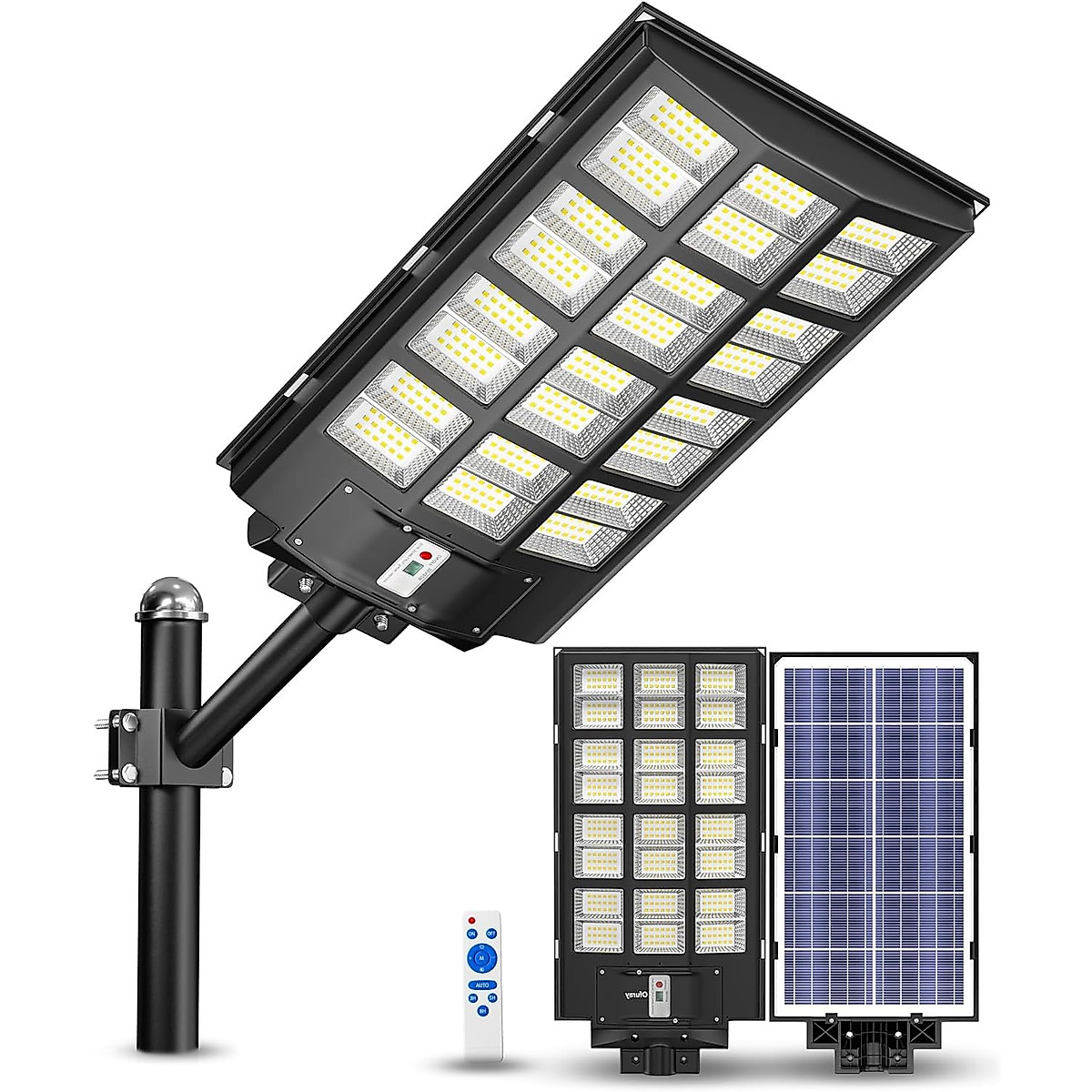 Ofuray 4800W Solar Street Lights Outdoor,460000Lm Solar Security Flood Lights Parking Lot Lights Commercial Dusk to Dawn, 6500k Waterproof Led with Remote Control Motion for Street,Court,Barn