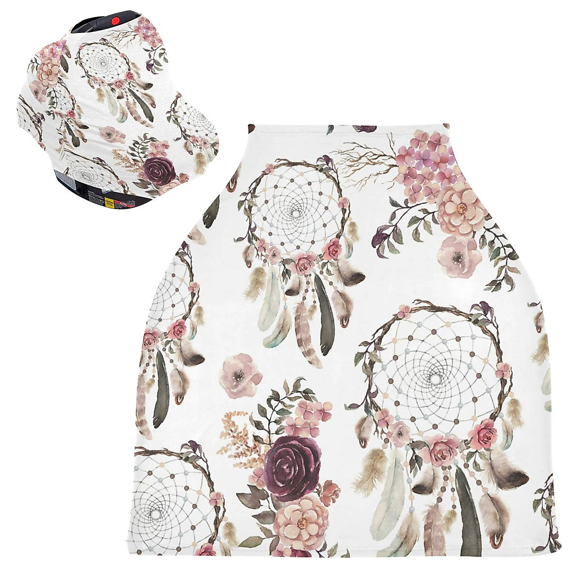Nursing Cover Breastfeeding Scarf Ethnic Boho Floral- Baby Car Seat Covers, Stroller Cover, Carseat Canopy (n)