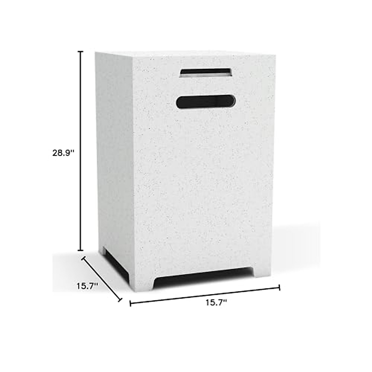 Kante 23.6" H Square Light Gray Eco-Friendly Concrete/Metal Outdoor Patio Backyard UV and Weather Resistant Modern Propane Tank Cover Storage Box for Gas Fire Pit, Hideaway Side Table,RMFP-T01-81904